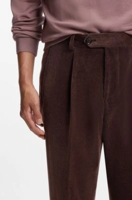 BOSS Tapered-fit Cotton-blend Corduroy Pants