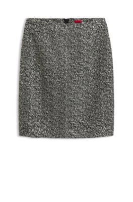 Hugo Slim-fit Pencil Skirt With Herringbone Pattern
