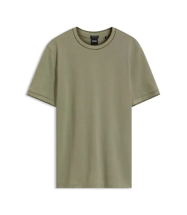 BOSS Regular-fit T-shirt In Structured Cotton With Tipping Details