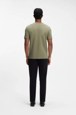 BOSS Regular-fit T-shirt In Structured Cotton With Tipping Details