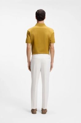 BOSS Tapered-fit Pants In Cotton Blend With Wool And Silk
