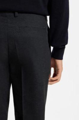 BOSS Tailored Stretch Melange Fabric Pants - Dark Blue