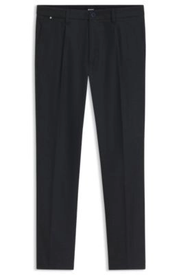 BOSS Tailored Stretch Melange Fabric Pants - Dark Blue