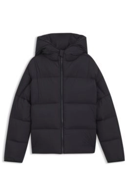 BOSS Hooded Down-filled Puffer Jacket With Batwing Sleeves