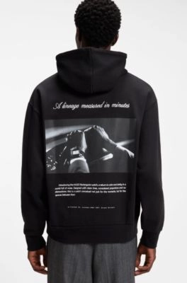 Hugo Oversized Logo Print Hoodie