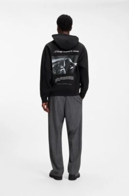 Hugo Oversized Logo Print Hoodie
