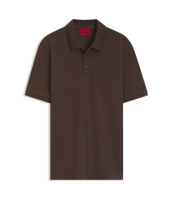 Hugo Cotton-piqué Polo Shirt With Logo Print