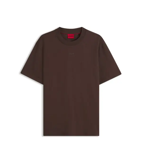 Hugo Relaxed-fit T-shirt With Centered Logo Detail - Brown