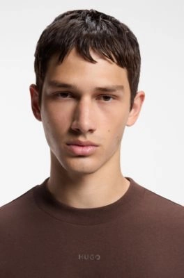 Hugo Relaxed-fit T-shirt With Centered Logo Detail - Brown