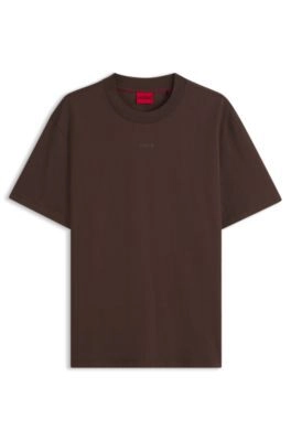 Hugo Relaxed-fit T-shirt With Centered Logo Detail - Brown