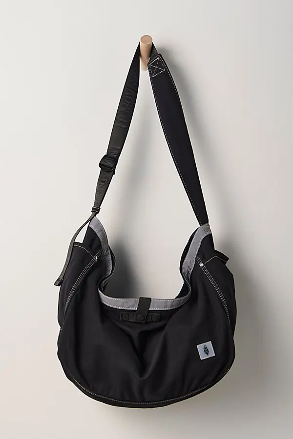 Free People Cotton Shoulder Bag With Reflective Trim - Black