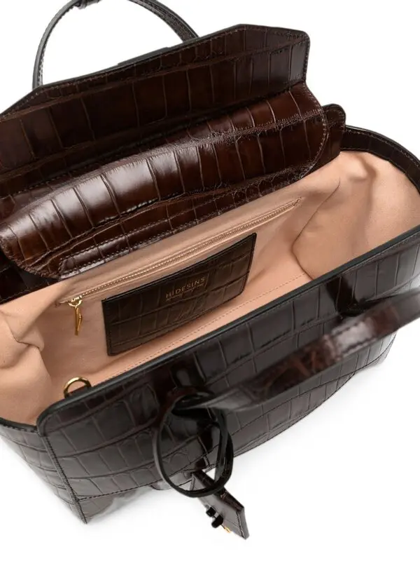 HIDESINS Medium Flap Leather Tote - Brown
