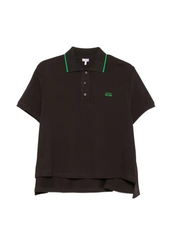 Loewe Anagram Cotton Polo Shirt - Brown