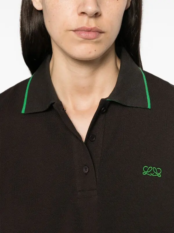 Loewe Anagram Cotton Polo Shirt - Brown