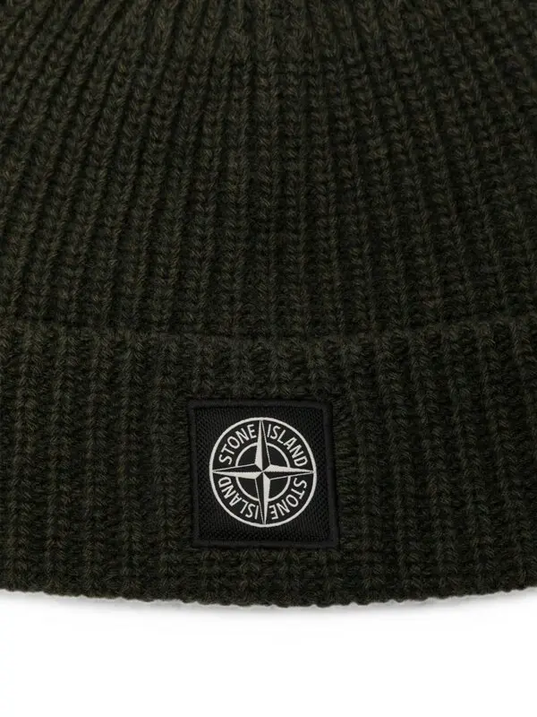 Stone Island Logo Wool Beanie