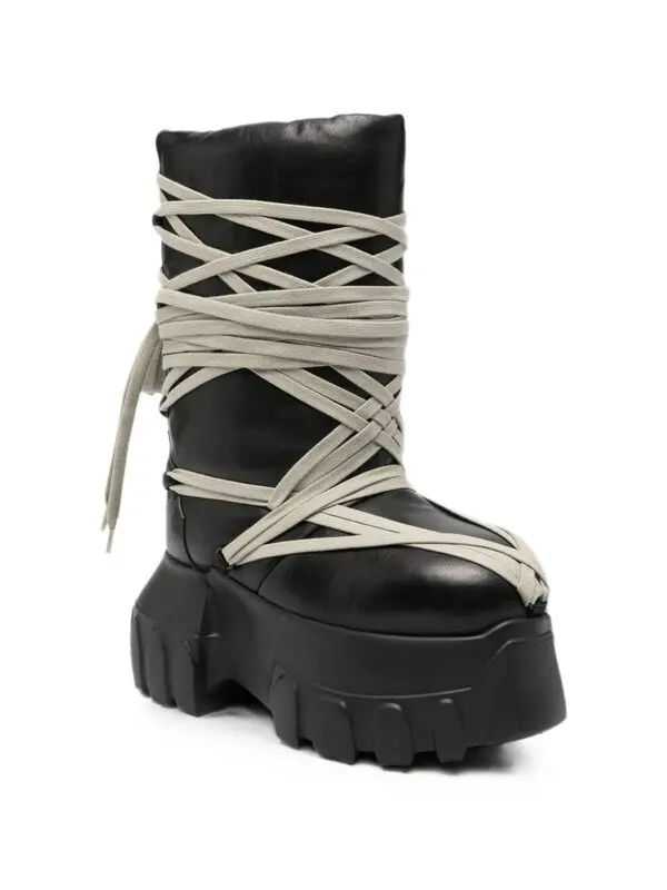 Rick Owens Megalace Leather Boots