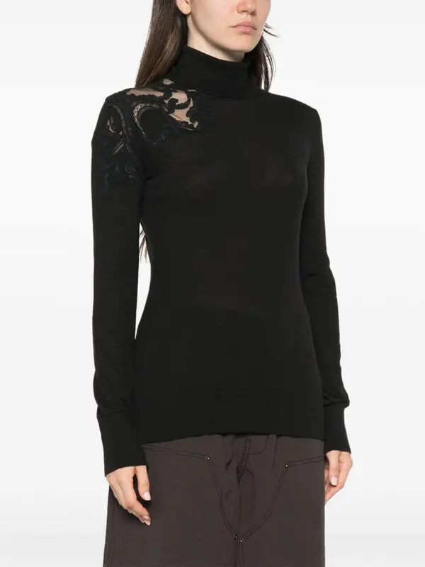 Ermanno Scervino Wool Turtle-neck Sweater - Black