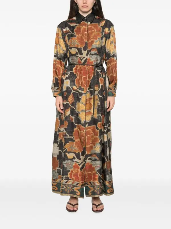 PIERRE-LOUIS MASCIA Printed Silk Long Dress