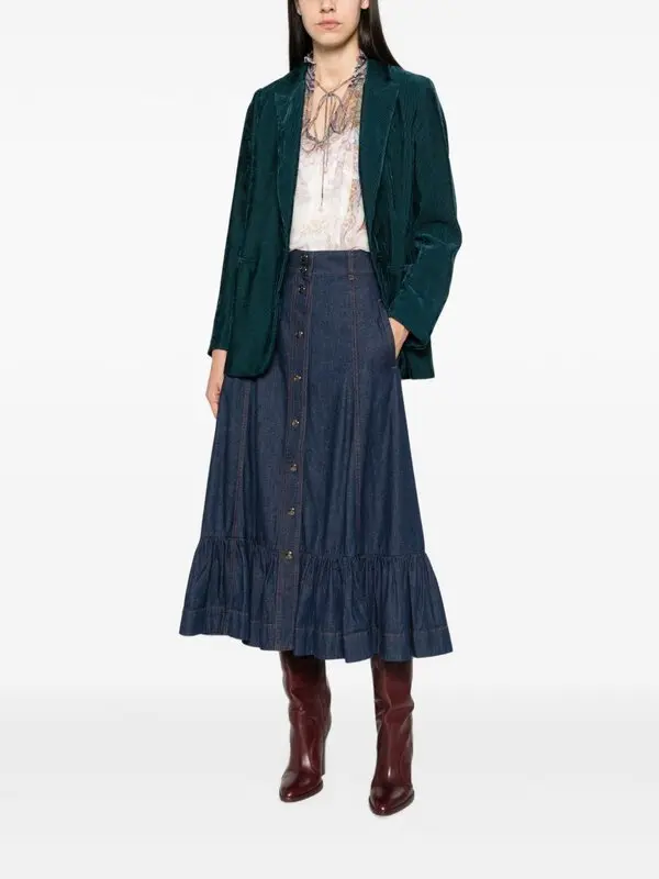 FORTE_FORTE Velvet Single-breasted Jacket