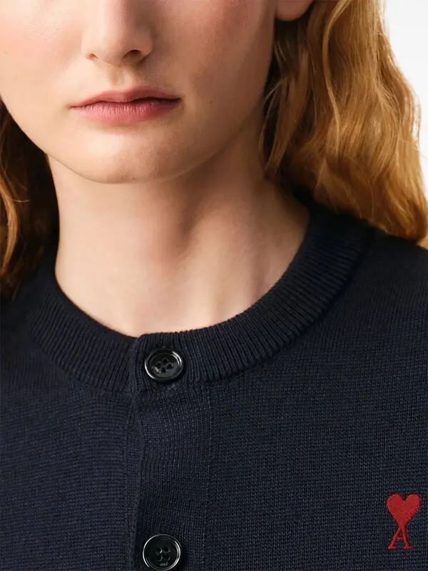 AMI Paris De Coeur Wool Cardigan