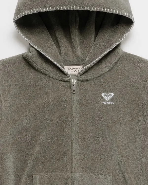 ROXY X MADHAPPY Terry Shruken Full Zip Jacket