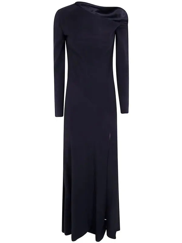 Alberta Ferretti Dress Long Sleeves "enver Satin - Black