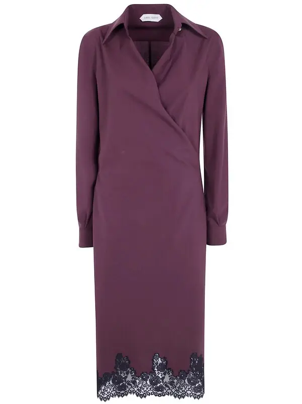 Alberta Ferretti Dress Tropical Wool Midi - Red