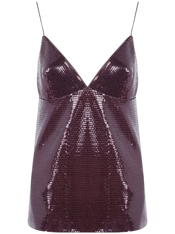 Alberta Ferretti Top Paillettes Jersey
