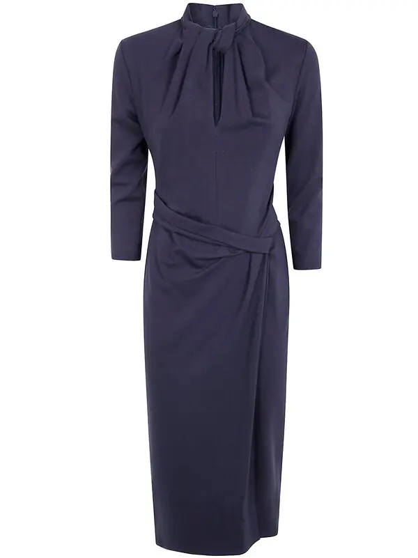 Giorgio Armani Long Sleeve Turtleneck Midi Dress