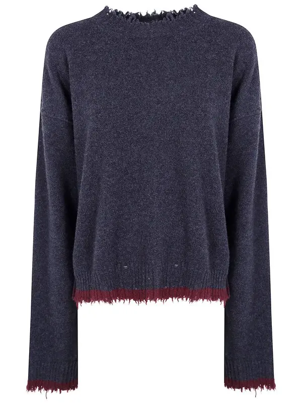 UMA WANG Top Long Sleeves "uw894 Dark Grey Red