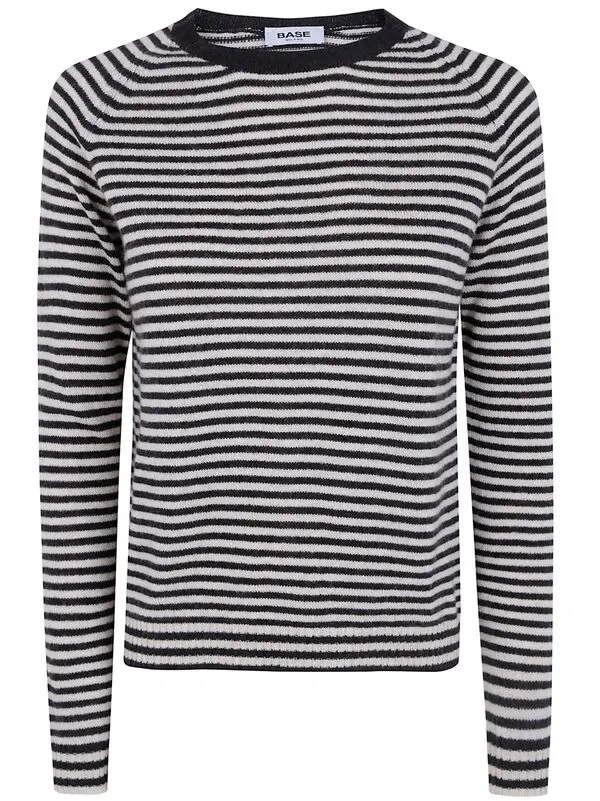 BASE Sweater Striped Round Neck