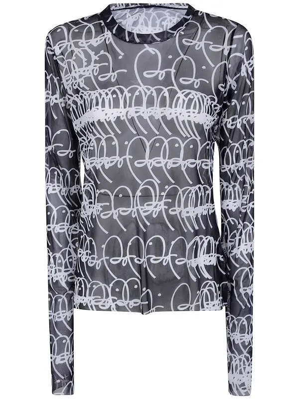 MARIA CALDERARA T-shirt Graphic Pattern Large Bi