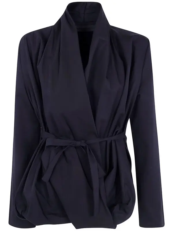MARIA CALDERARA Draped Cotton Twill Shirt