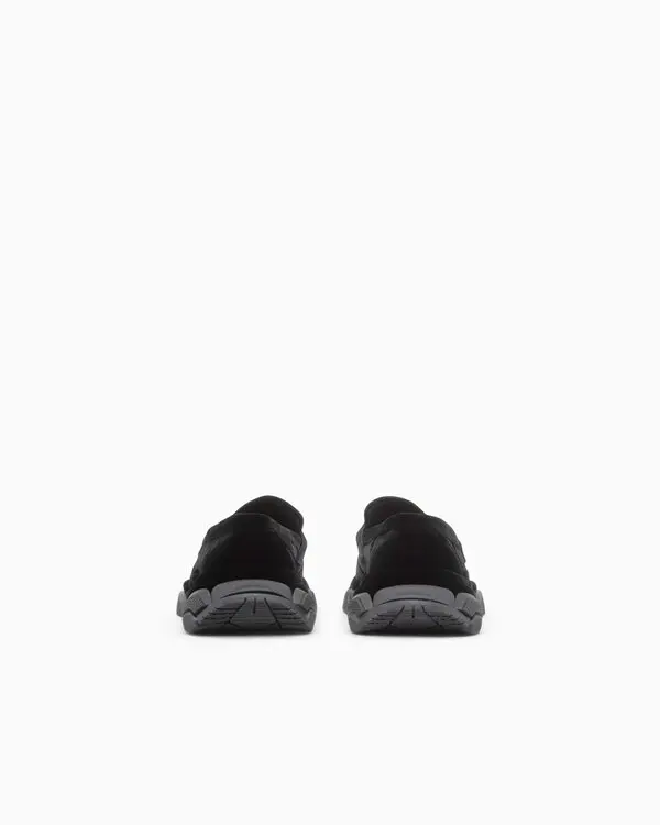 Giorgio Armani Velvet Slip-on Loafers With Leather Lining And Rubber Sole