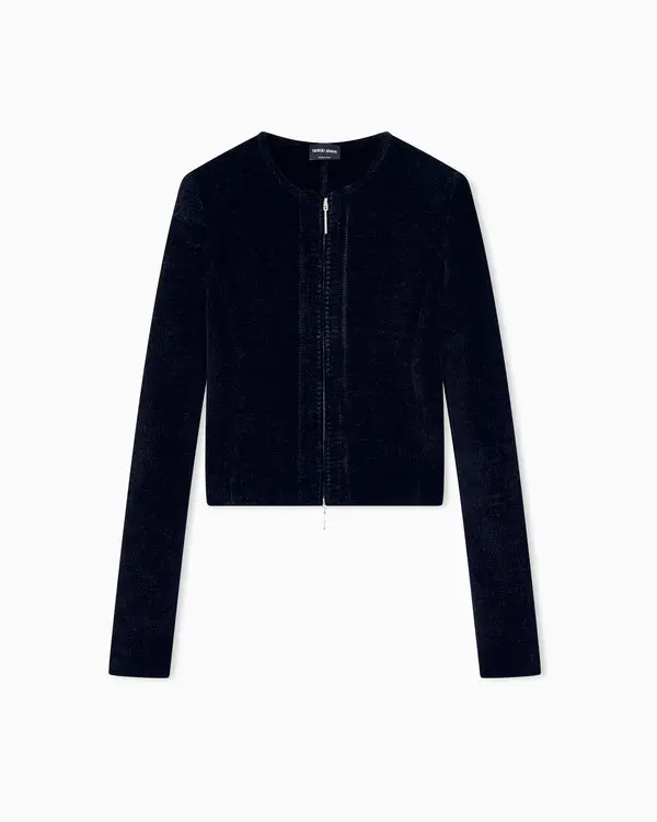 Giorgio Armani Chenille Zip-up Blazer Jacket