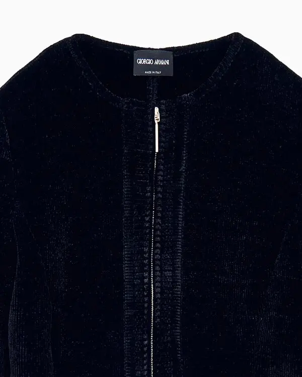 Giorgio Armani Chenille Zip-up Blazer Jacket