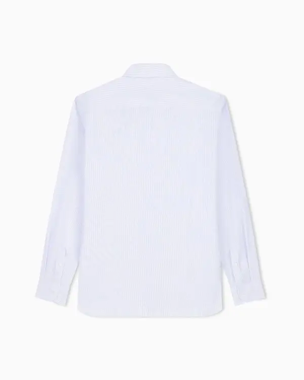 Giorgio Armani Regular Fit Shirt In Yarn-dyed Striped Cotton