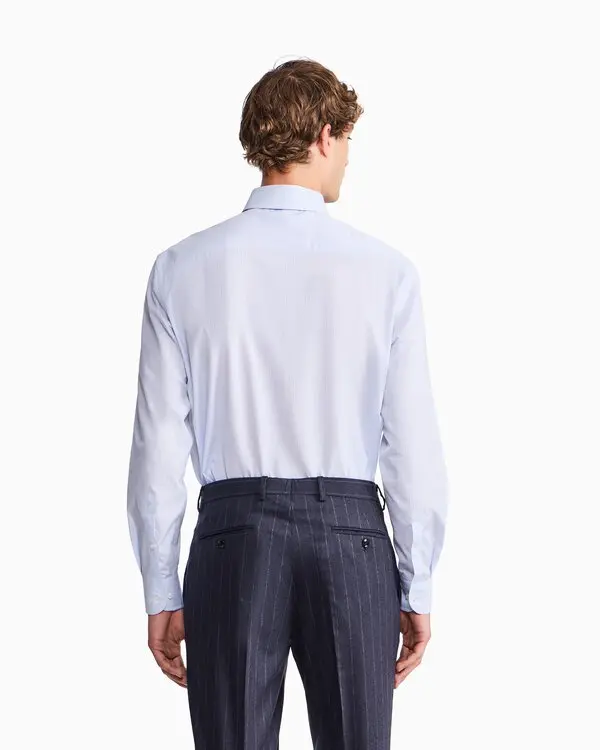 Giorgio Armani Regular Fit Shirt In Yarn-dyed Striped Cotton