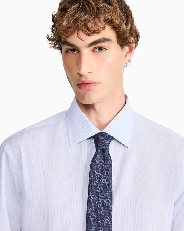 Giorgio Armani Regular Fit Shirt In Yarn-dyed Striped Cotton