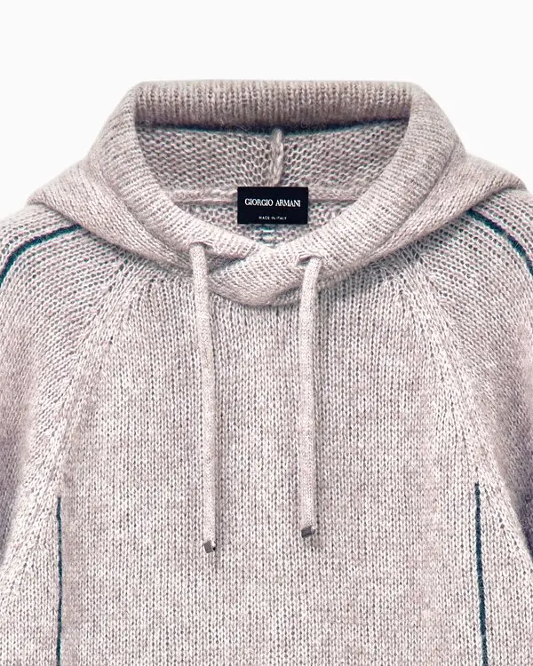 Giorgio Armani Oversized Alpaca And Wool Knit Hoodie