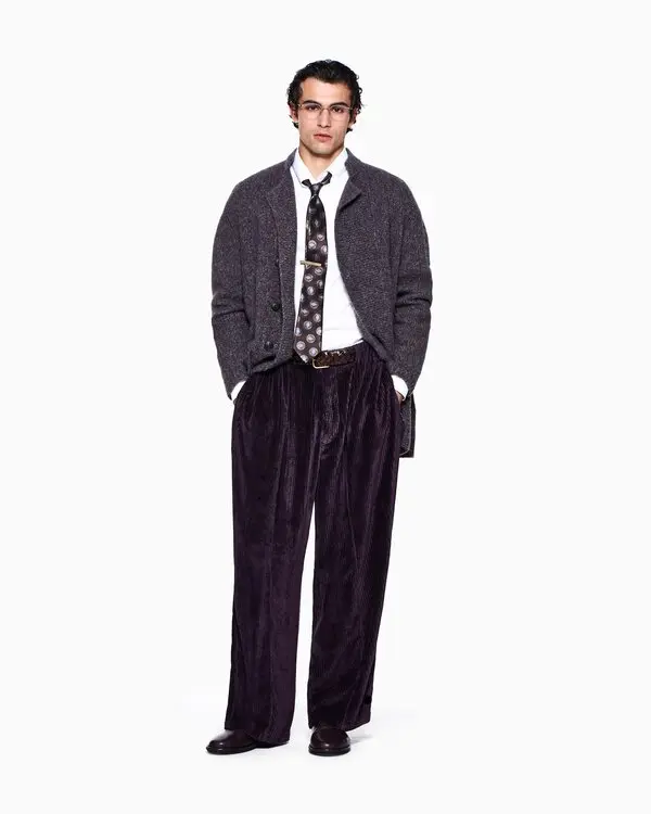 Giorgio Armani Blazer Oversized Plain Knit In Cashmere And Silk