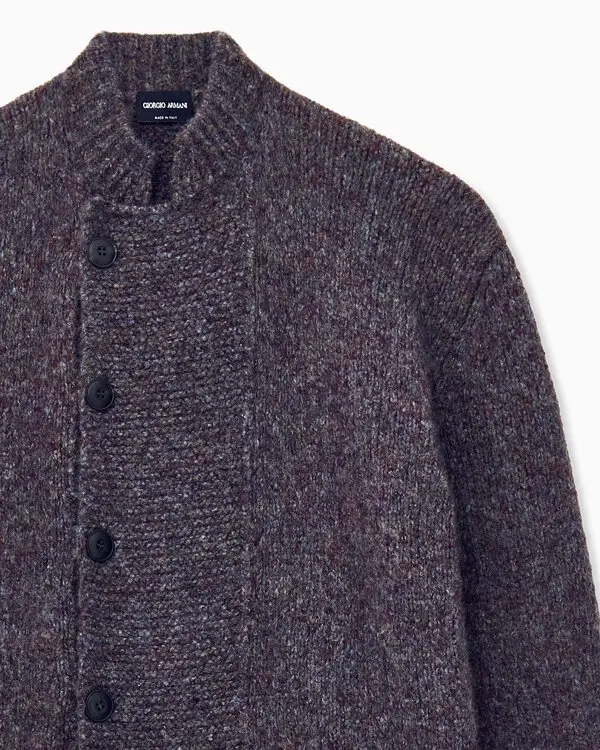 Giorgio Armani Blazer Oversized Plain Knit In Cashmere And Silk