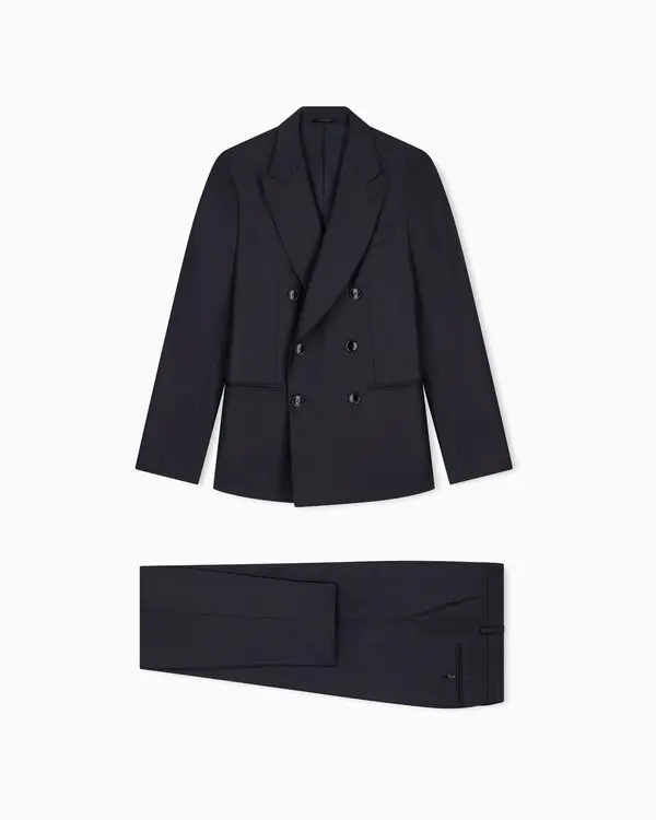 Giorgio Armani Double-breasted Virgin Wool And Cashmere Suit Napoli