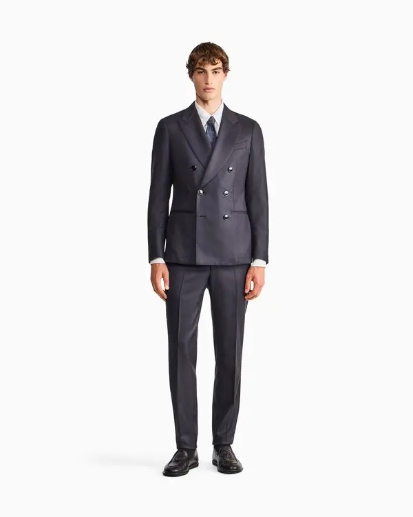 Giorgio Armani Double-breasted Virgin Wool And Cashmere Suit Napoli
