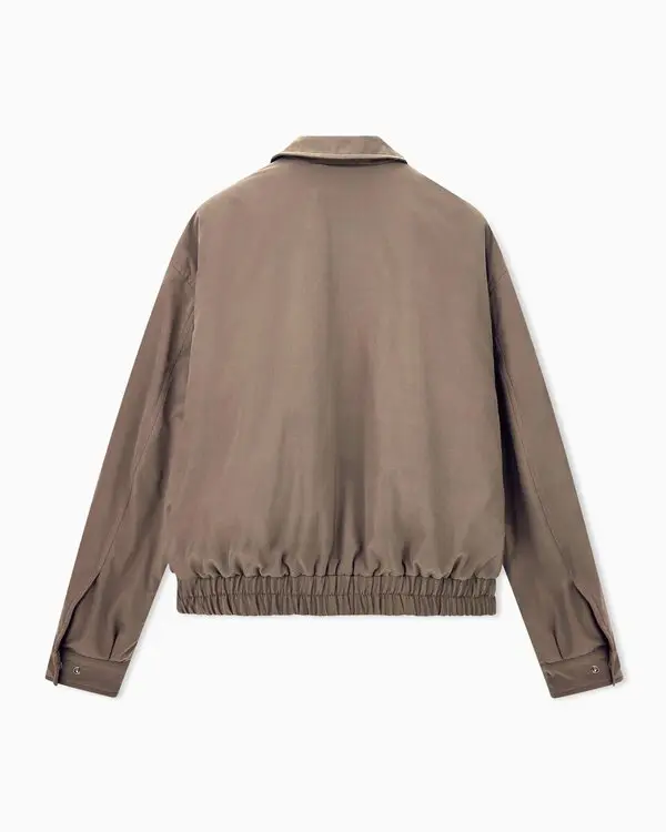Giorgio Armani Blouson Jacket Oversized In Satin With Suede Effect