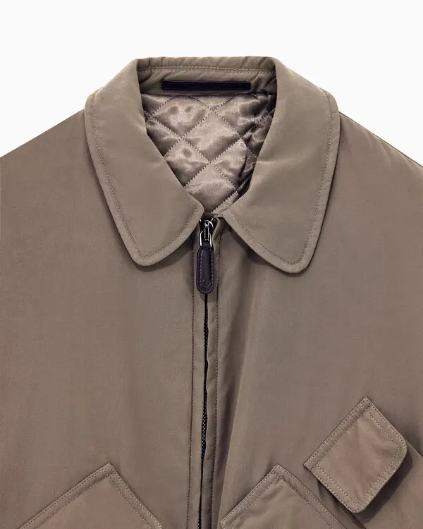 Giorgio Armani Blouson Jacket Oversized In Satin With Suede Effect