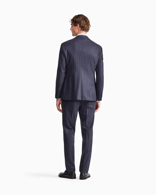 Giorgio Armani Slim-fit Single-breasted Suit In Pinstripe Flannel Soho