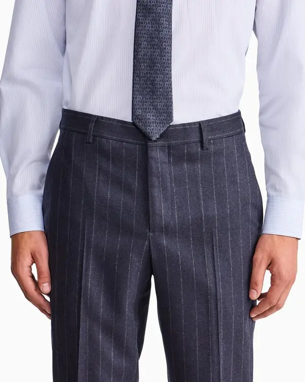 Giorgio Armani Slim-fit Single-breasted Suit In Pinstripe Flannel Soho