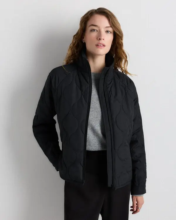 Quince Featherless Packable Quilted Puffer Jacket - Black