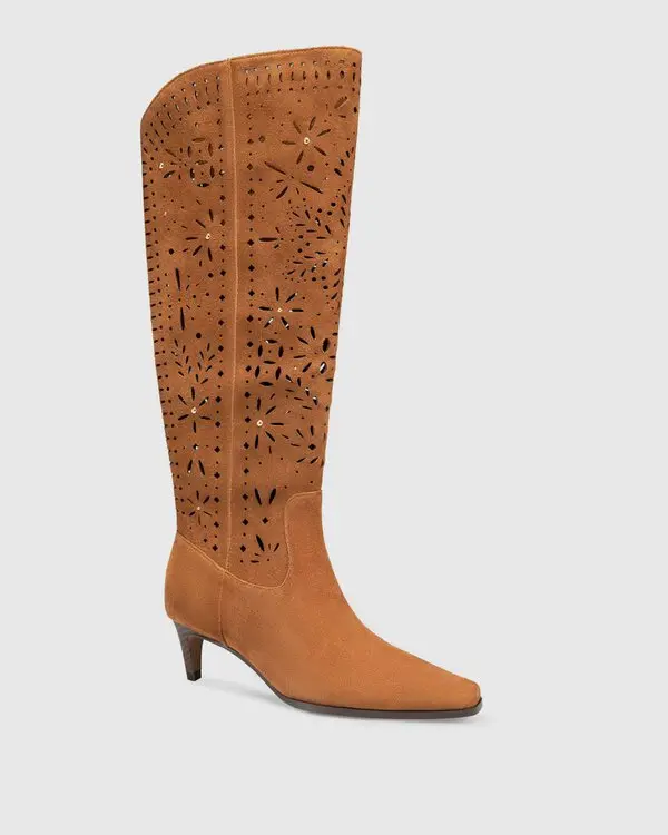 Splendid Josh Laser Cut Tall Suede Boot